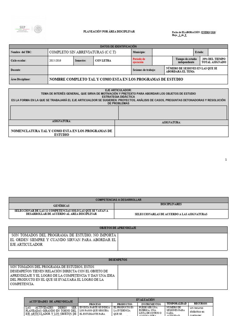 FORMATO PLANEACION GUÍA | PDF | Evaluación | Aprendizaje