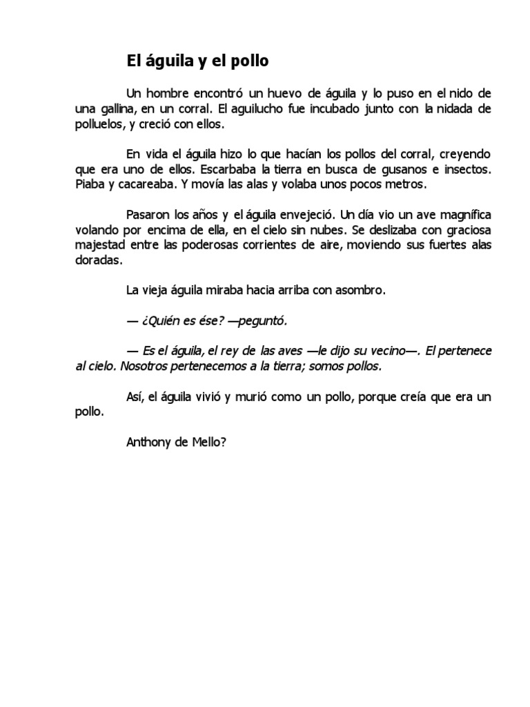 Anthony de Mello El Aguila y El Pollo | PDF