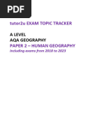 AQA GCSE Geography Exam Topic Tracker Paper 2 Updated June 2024 | PDF ...