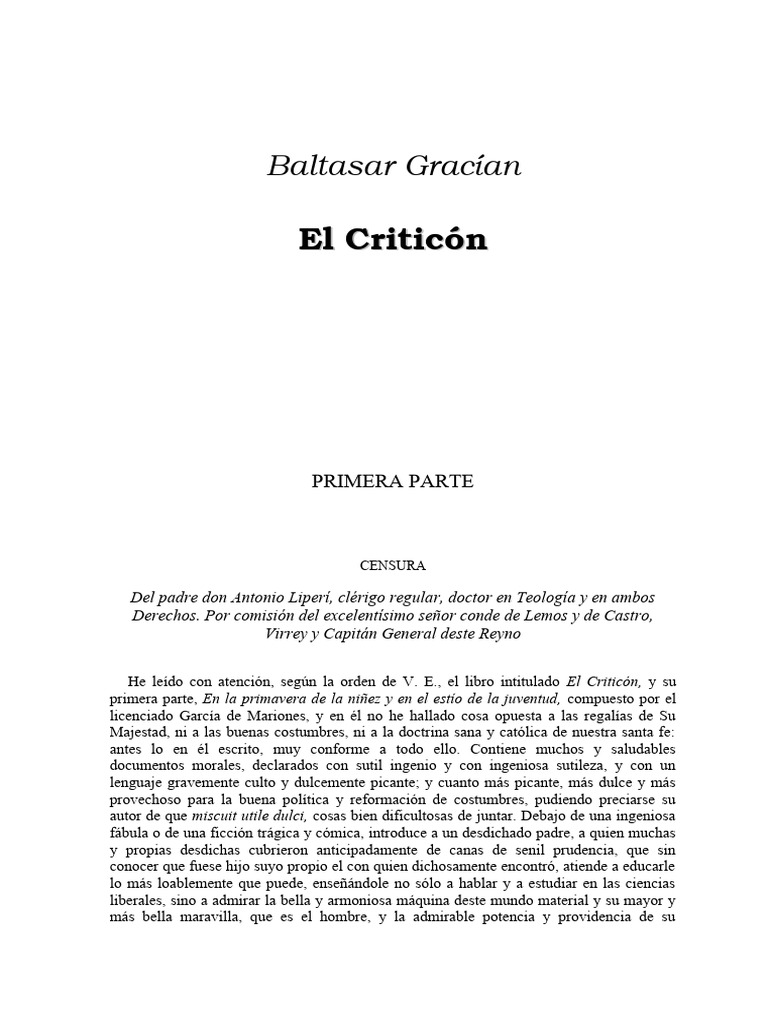 El Criticon | PDF
