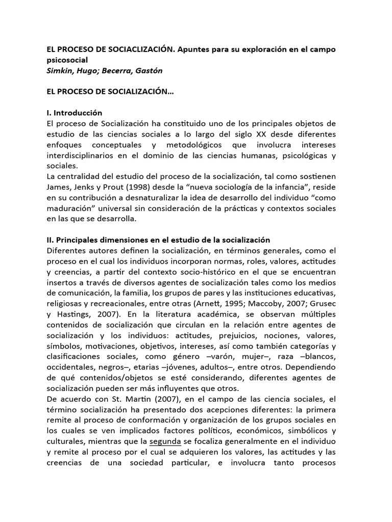 Unidad 1 - Bibliog. Obligatoria | PDF | Socialización | Familia