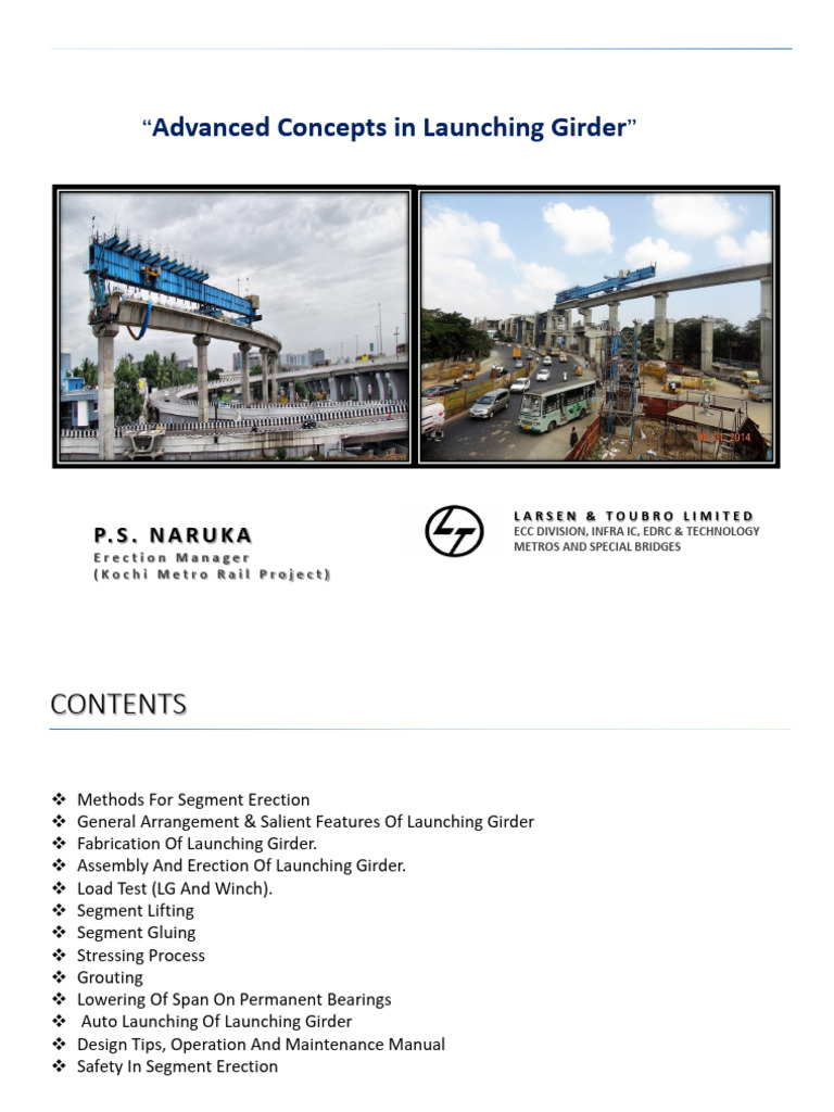 Advanced Concepts in Launching Girder | PDF | Beam (Structure) | Ultrasound