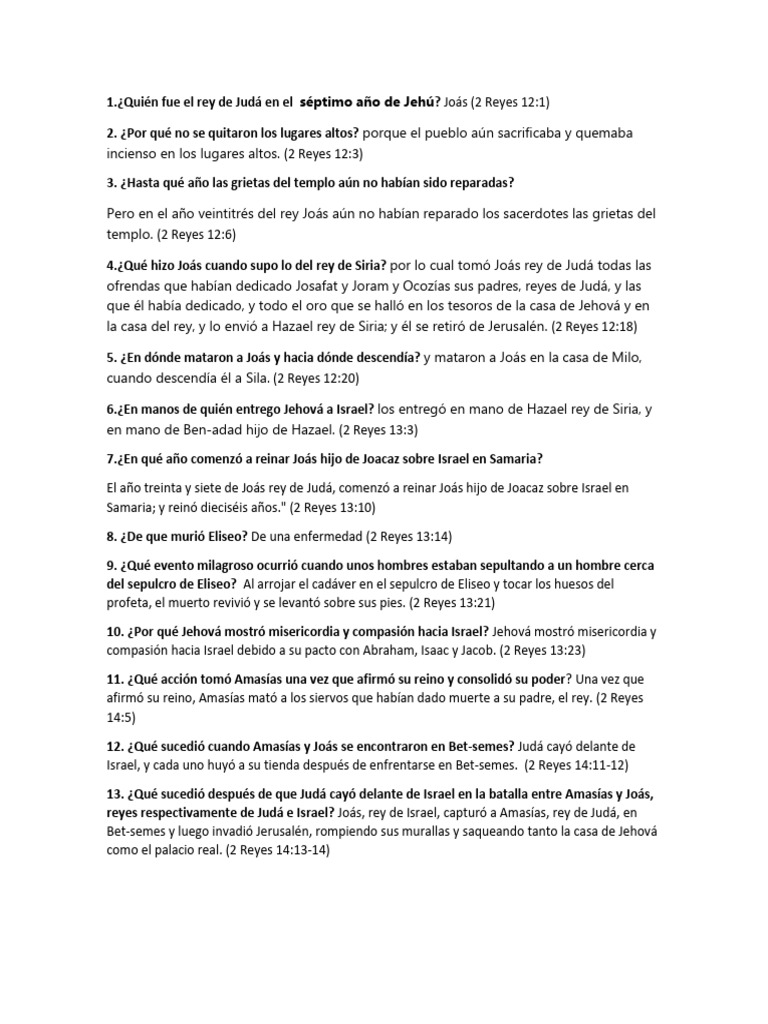 Ejercicios 2 Reyes | PDF | Libros de reyes | El antiguo Israel y Judá