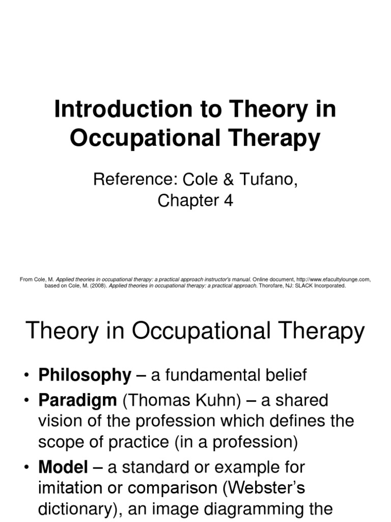 2 Introduction To Theory | PDF | Occupational Therapy | Conceptual Model