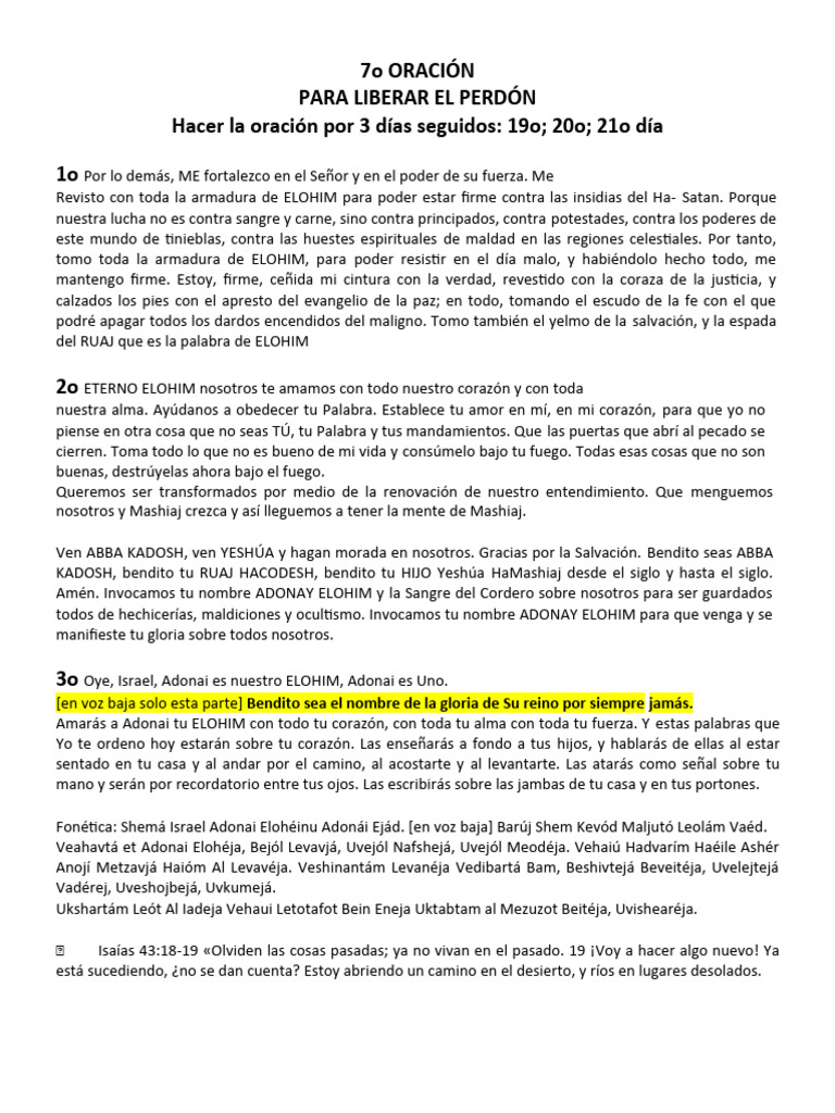 Oracion 7 | PDF | Perdón | Creencia religiosa y doctrina