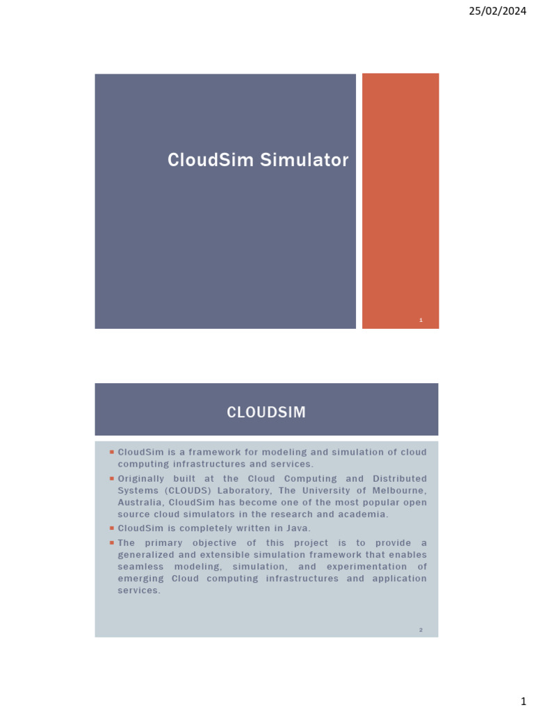 CloudSim Simulator | PDF | Virtual Machine | Cloud Computing