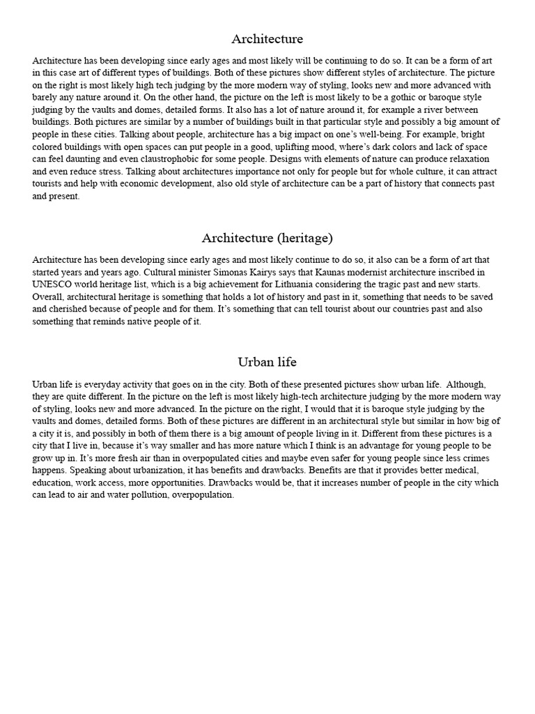 Exploring Architectural Styles and Urban Life | PDF | Art | History