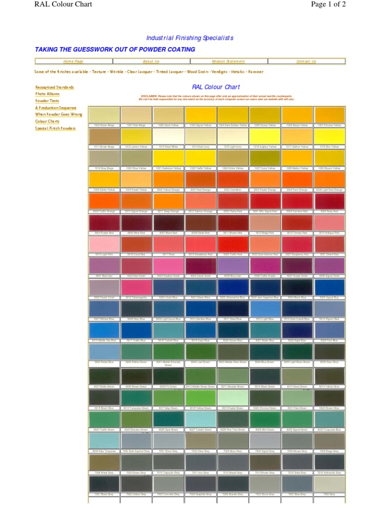 Ral Color Chart Free Download Shipping And Storage Container RAL