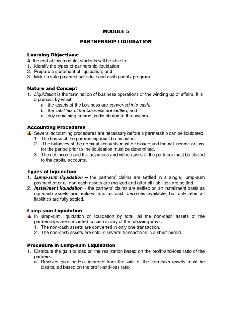 Partnership Liquidation 2 | PDF | Debits And Credits | Liquidation