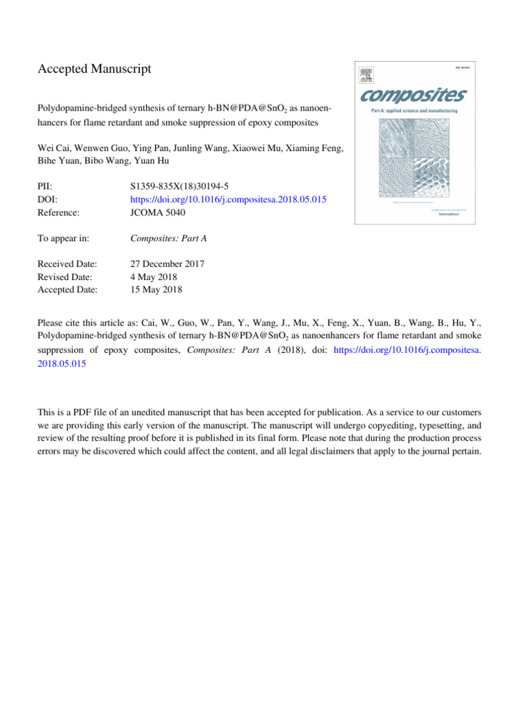 H-bn@Pda@Sno2 (Wei Cai 2018) | PDF | Graphene | Composite Material