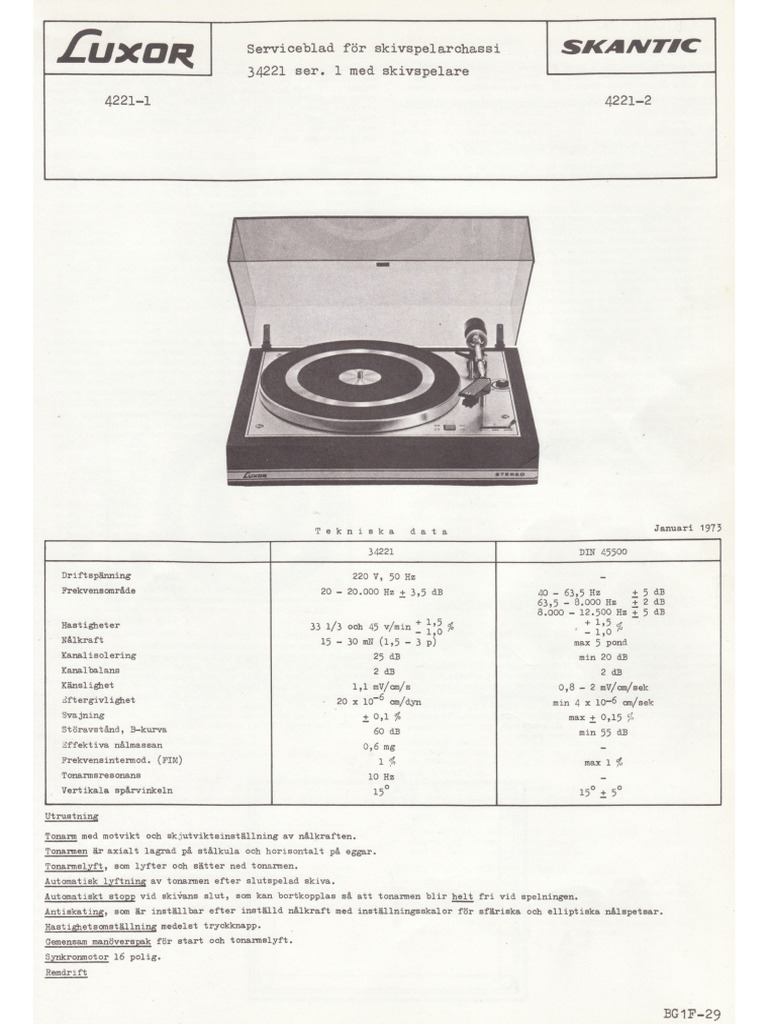 Luxor 4221-1 | PDF