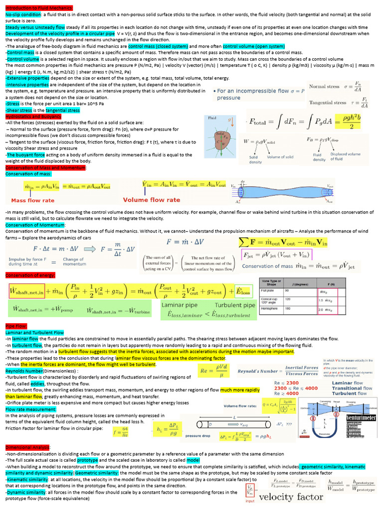 Thermofluids First Year Notes | PDF | Boundary Layer | Drag (Physics)