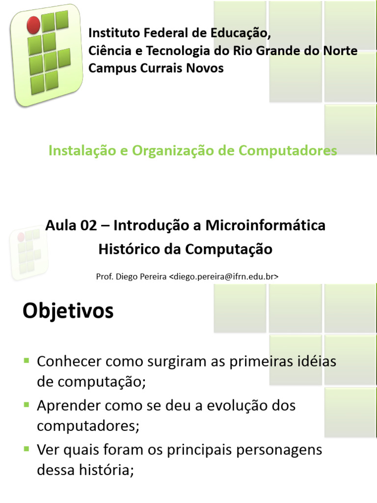 Aula02 HistoricoDaComputacao | PDF | PCs (computadores) | Informática