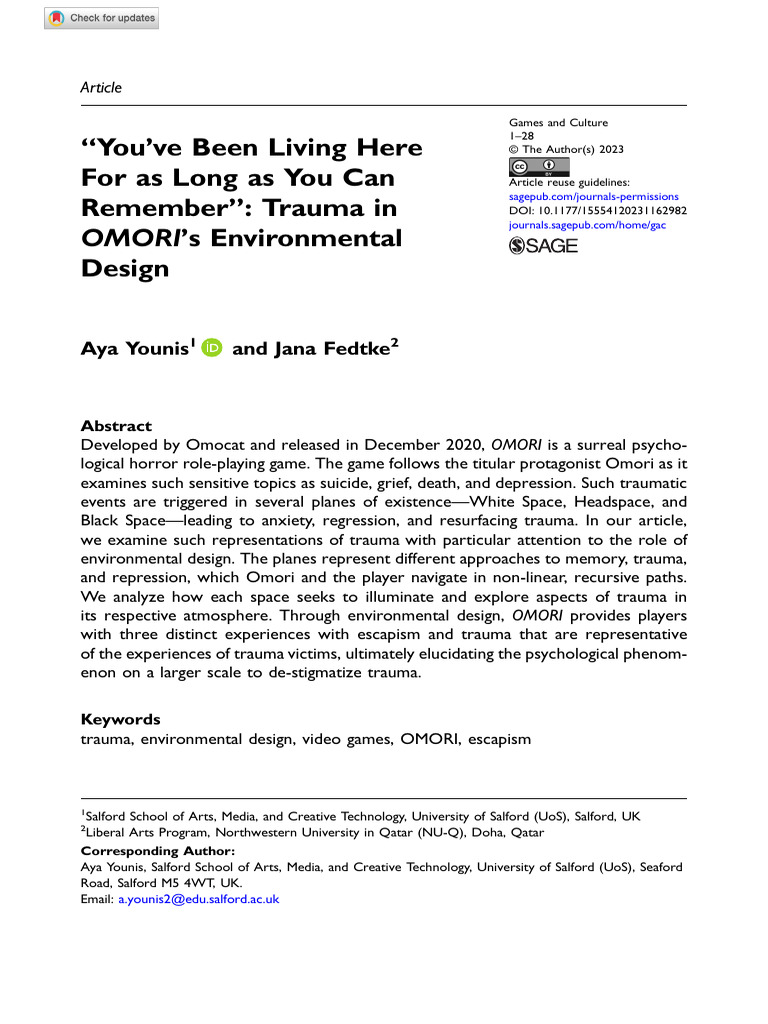 You Ve Been Living Here For As Long As You Can Remember Trauma in Omori ...