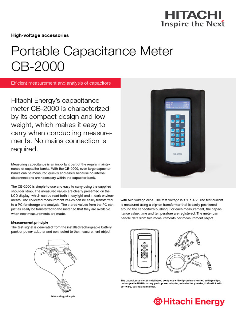 Hitachi Energy Portable Capacitance Meter CB2000 | PDF | Capacitor ...