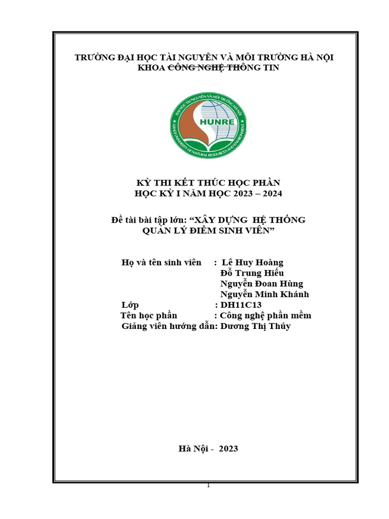 Báo Cáo CNPM Nhóm1-2-1 | PDF