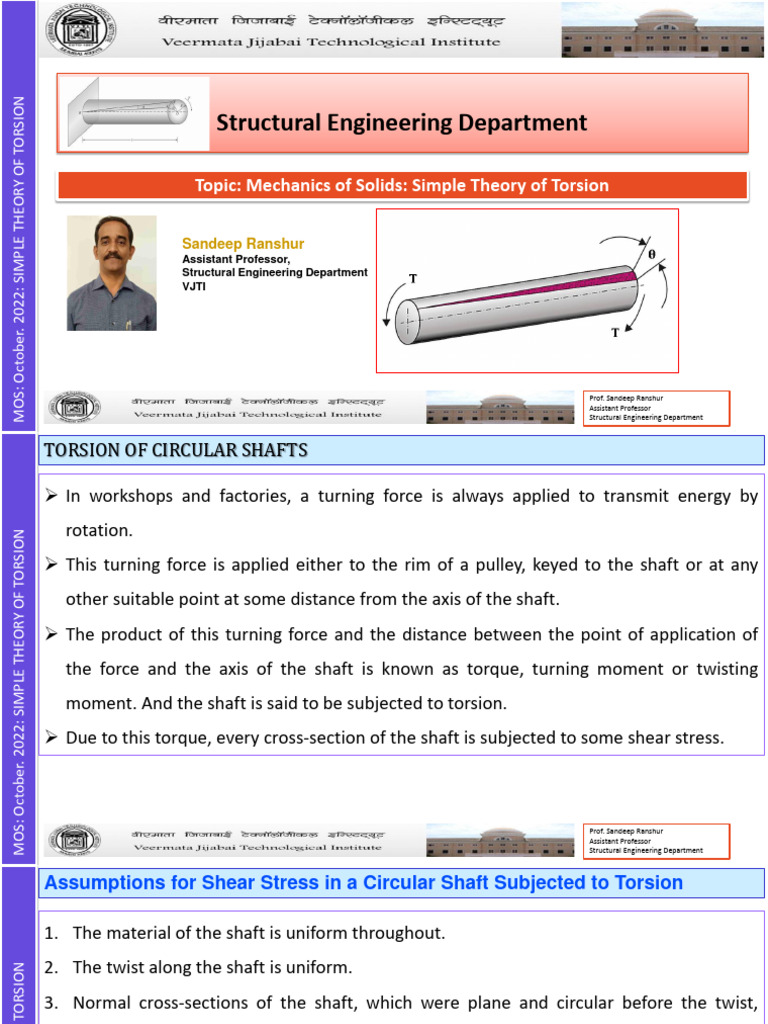 Simple Theory of Torsion (Autosaved) | PDF | Strength Of Materials | Stress (Mechanics)