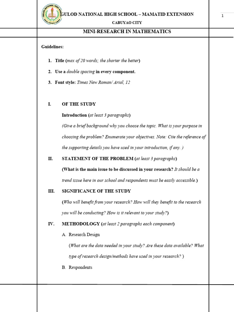 TEMPLATE-FOR-MINI-RESEARCH | PDF