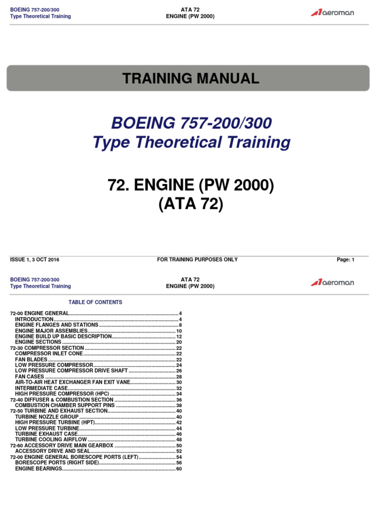 Ata 72 (PW2000) | PDF | Turbine | Engines