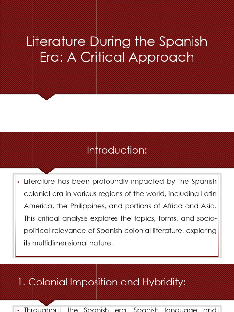 Literature During The Spanish Era - PHIL LIT | PDF | Colonialism | Spain
