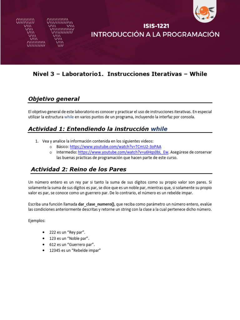 N3 - L1 - Instrucciones Iterativas While | Descargar gratis PDF | Ingeniería Informática ...