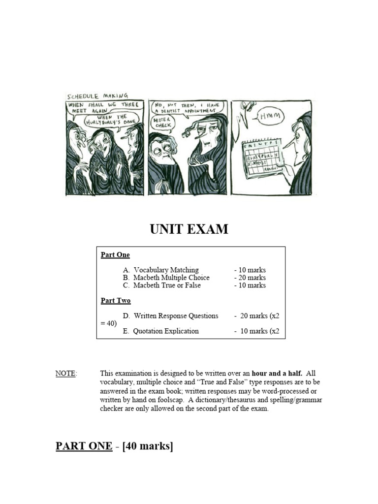 Ah Macbeth Final Exam | PDF | Macbeth