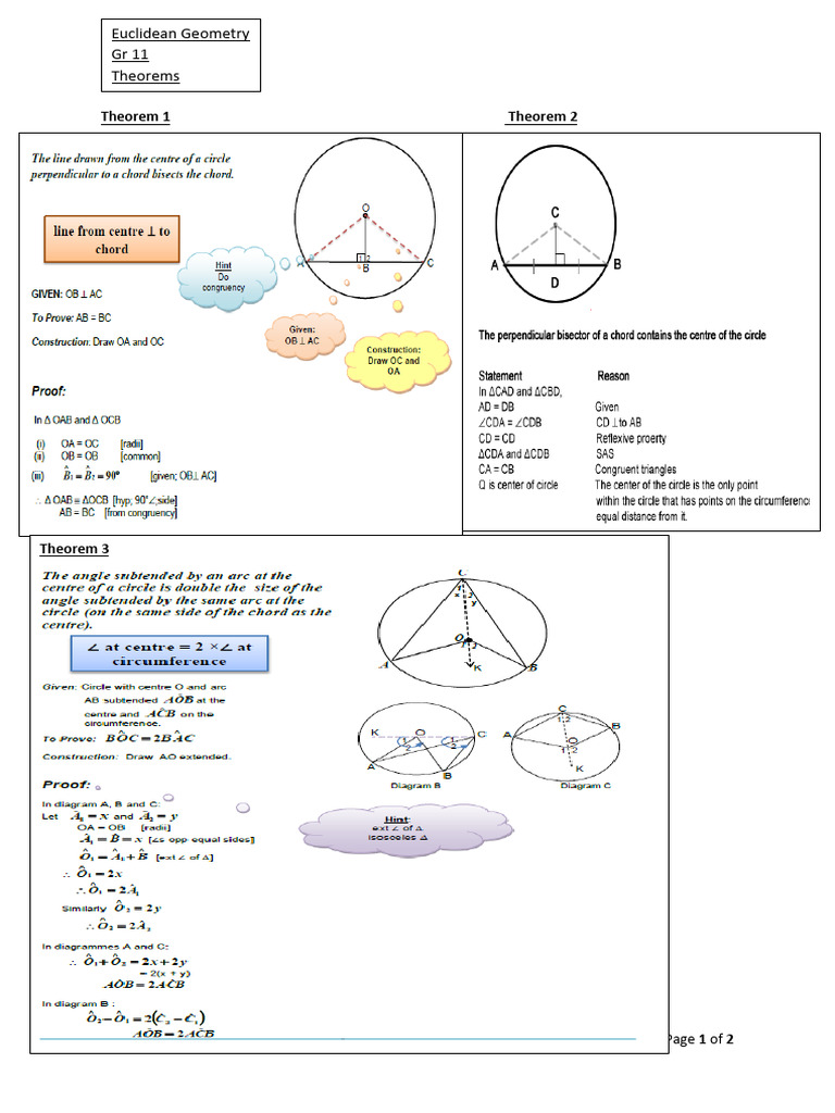 GR 11 Geometry Theorems 3 | PDF | Science & Mathematics