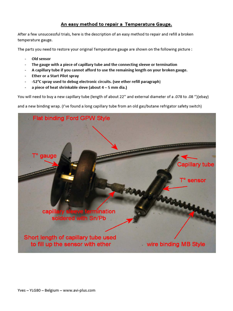 Easy Temperature Gauge Repair Guide | PDF | Soldering | Syringe