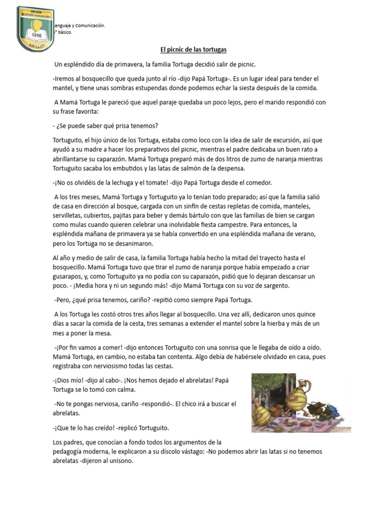 El Picnic de Las Tortugas 5 BASICO | PDF | Cocina, comidas y vino ...