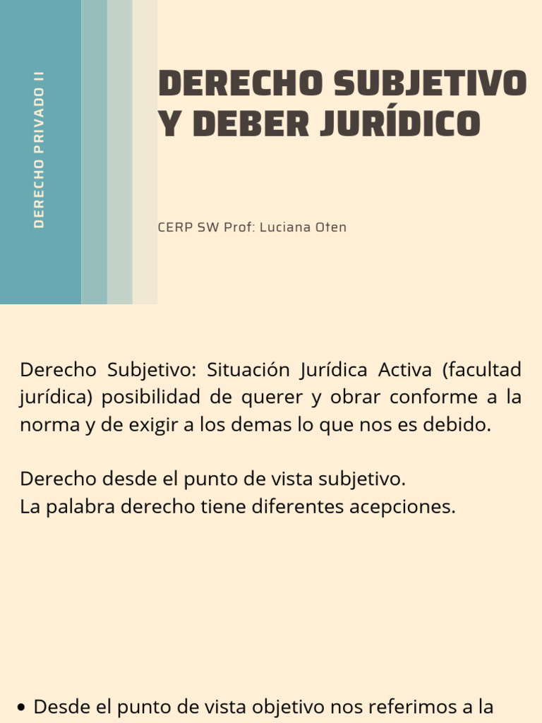 Derecho Subjetivo y Deber Jurídico | PDF | Derechos | Ciencias Políticas