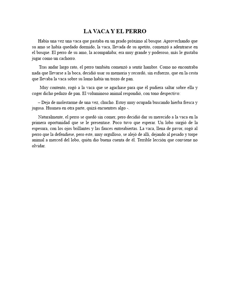 LA VACA Y EL PERRO | PDF