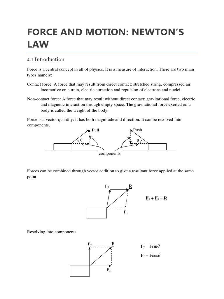 Chapter 4 - Force - and - Motion - Newtons - Laws | PDF | Force | Weight