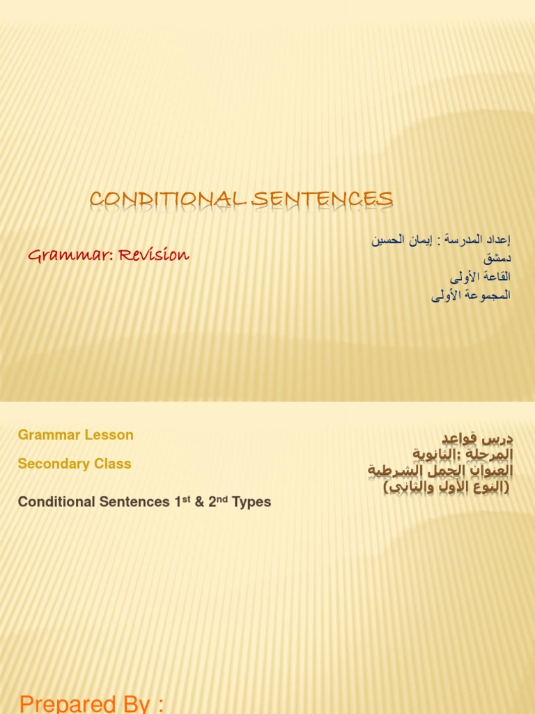 Presentation 1 Conditional Sentences Type 1-2 | PDF | Grammatical Tense | Ellipsis
