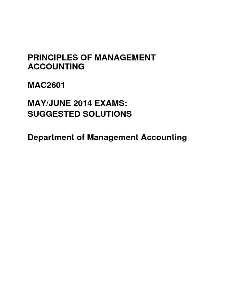 MAC2601 MayJune 2014 Suggested Solution | PDF | Cost Of Goods Sold ...
