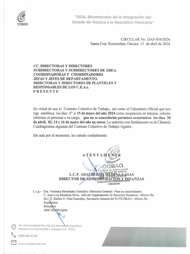 Circular No. Daf 034 2024 | PDF