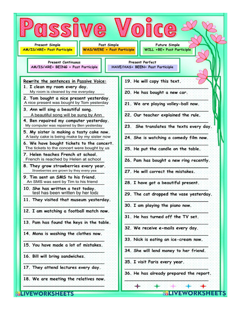 Passive Voice Practice | PDF