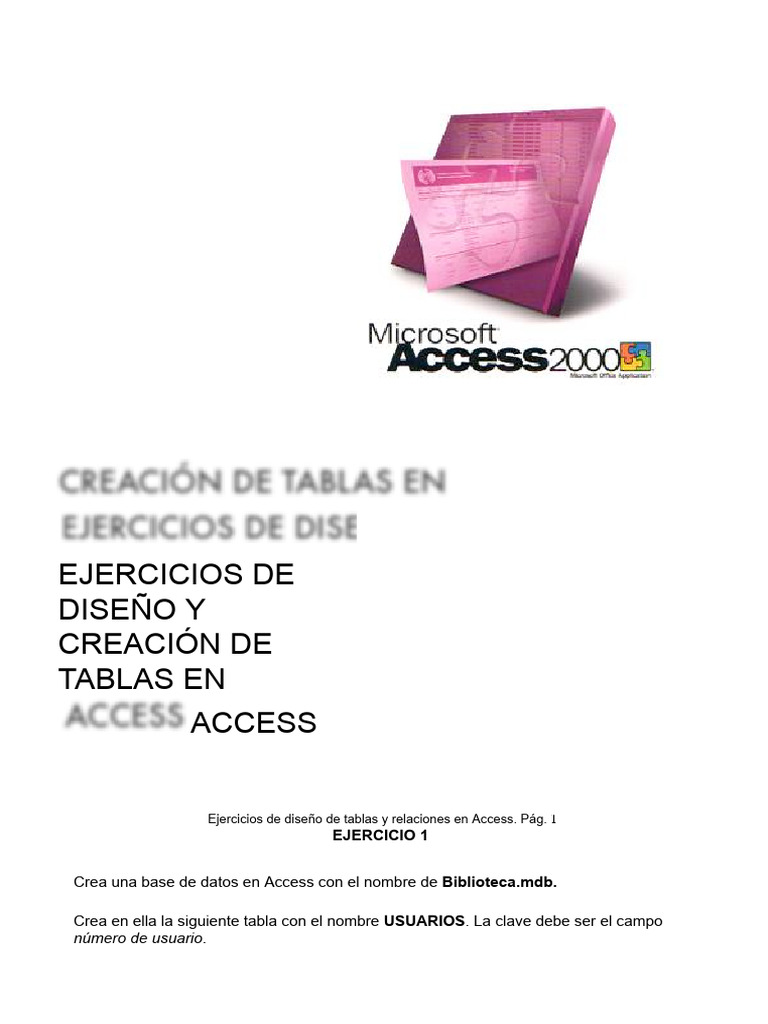Ejercicios de Access para Usuarios | PDF | Bases de datos