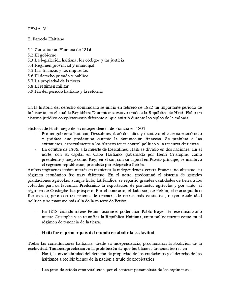 TEMA V Historia Del Derecho | PDF | Divorcio | Haití