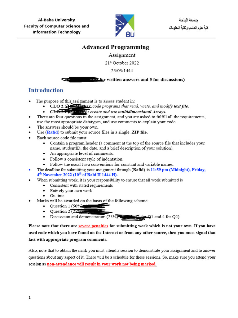 AP Assignment 2022 | PDF | Computer Programming | Software Development