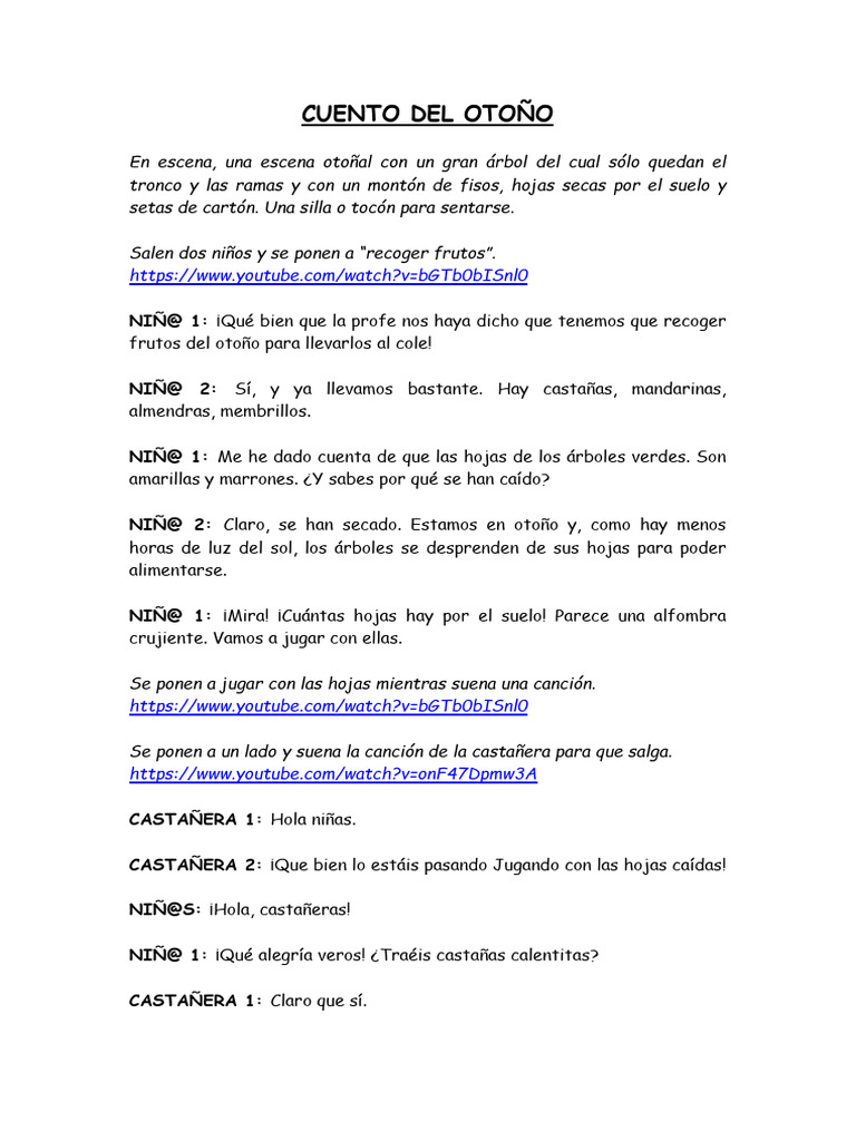 Cuento del Otoño para Niños | PDF