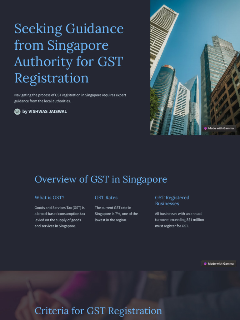 Seeking Guidance From Singapore Authority For GST Registration | PDF ...