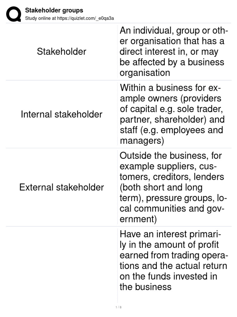 Stakeholder Groups | PDF | Interest | Stakeholder (Corporate)