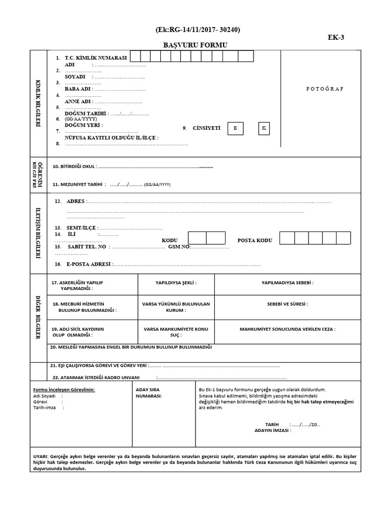 Başvuru Formu | PDF