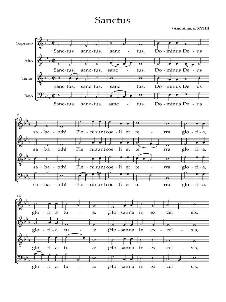 Sanctus (Anon. S. XVIII) | PDF