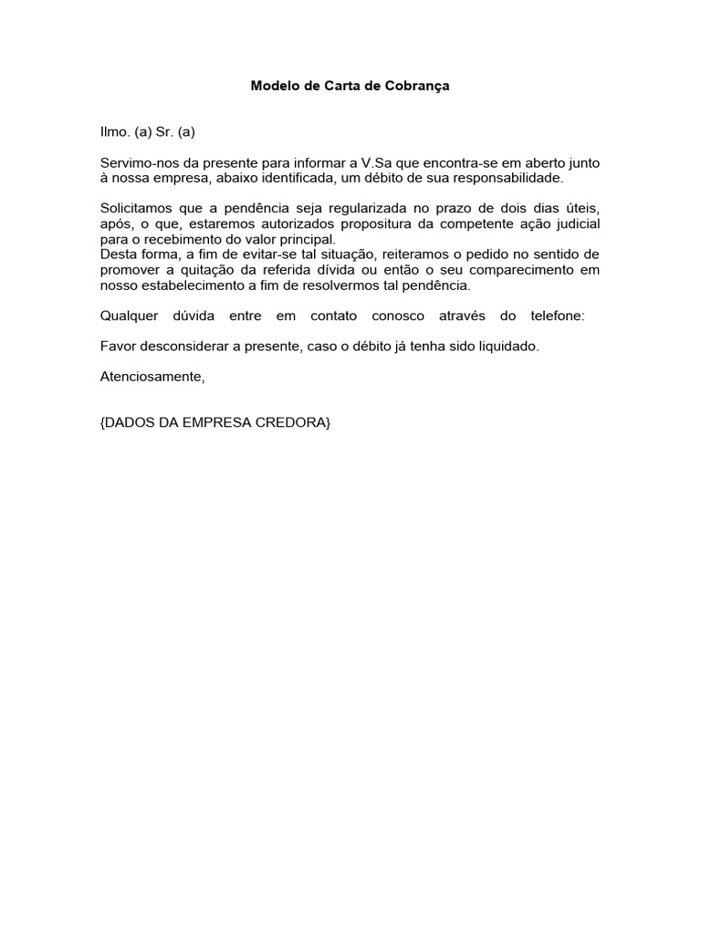 SCPC-Modelo de Carta de Cobranca | PDF SCPC-Modelo de Carta de Cobranca | PDF