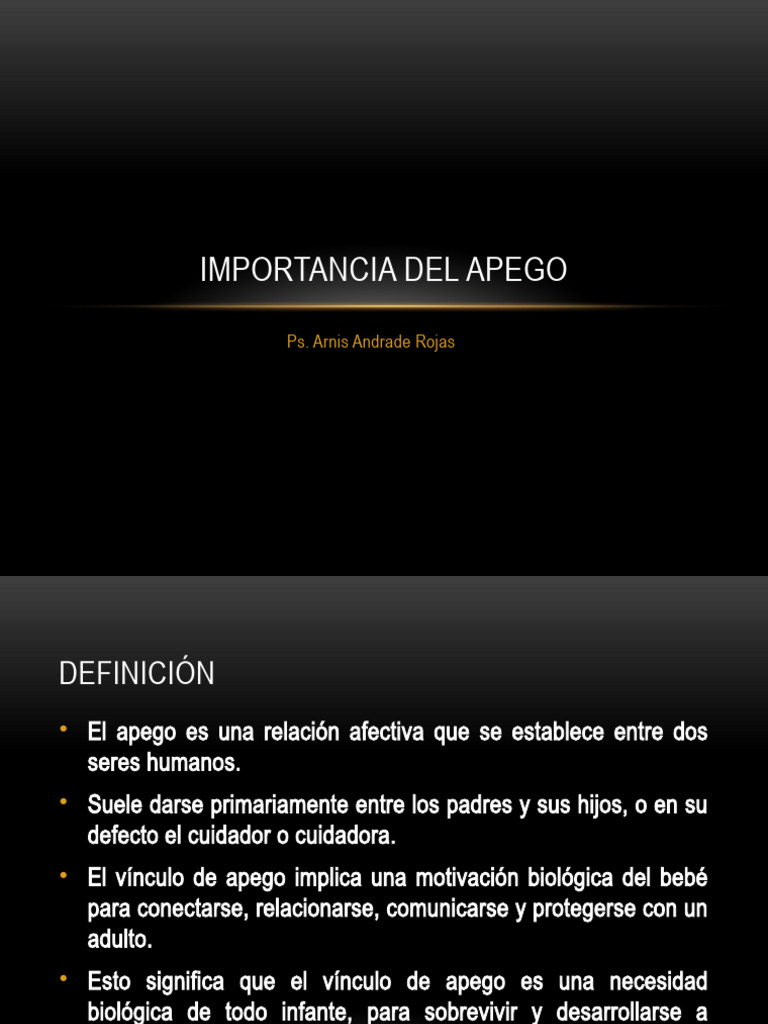 Definición y Tipos de Apego | PDF | Teoría de apego | Conceptos ...