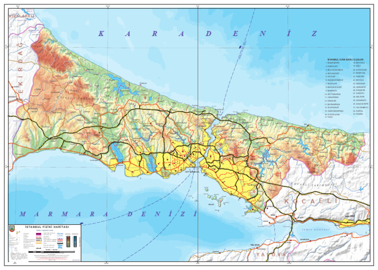 Istanbul Fiziki Il Haritasi 1404 | PDF