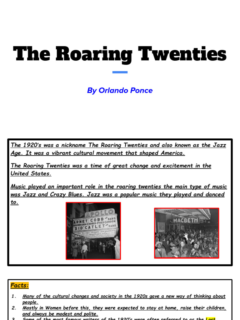 The Roaring Twenties: Culture & Change | PDF