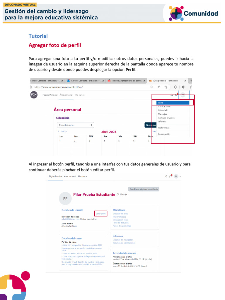Guía para Agregar Foto de Perfil | PDF | Archivo de computadora | Multimedia