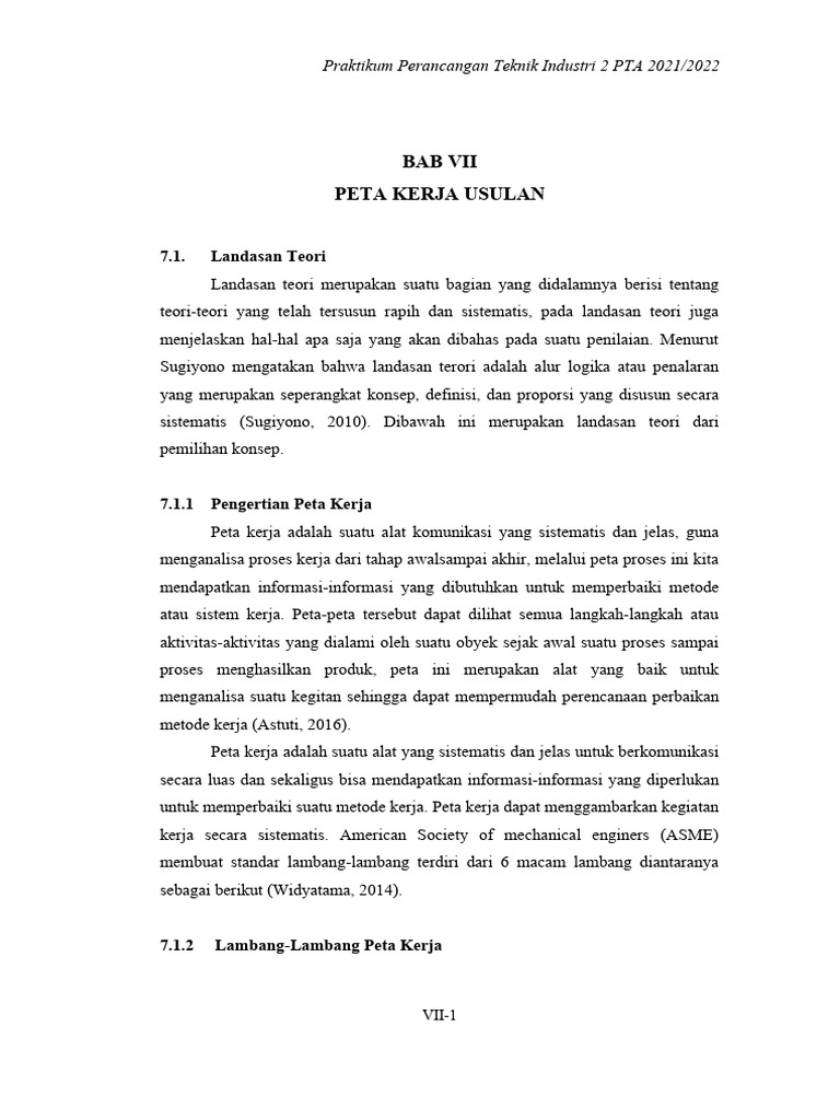 (Acc) Bab Vii Peta Kerja Usulan. | PDF